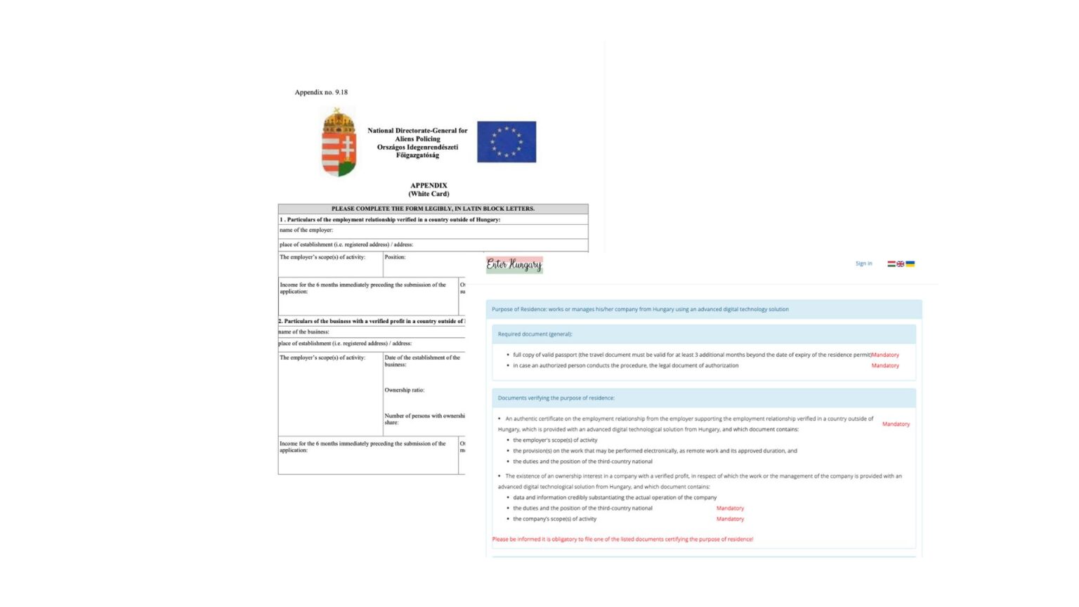 Apply for the 🇭🇺 Hungary White Card Permit with us - Hungary Visa